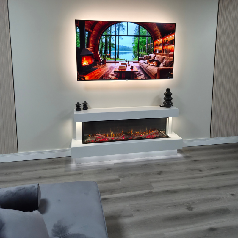 Electric Fire Marble Suite - Lazio S Panoramic – Bespoke Fireplaces